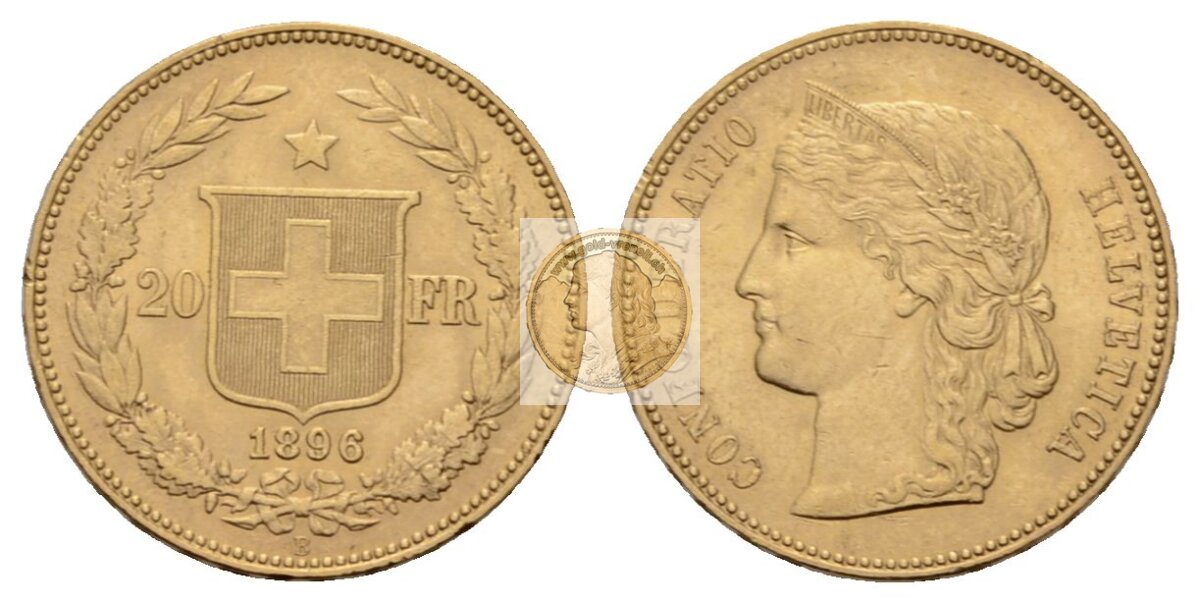 Schweiz 20 Franken 1896 B Helvetia, 567,90 CHF