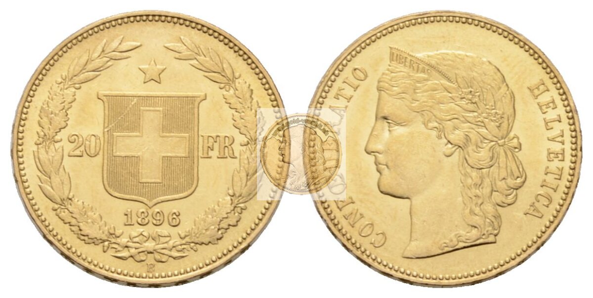 Schweiz 20 Franken 1896 Helvetia, 740,70 CHF