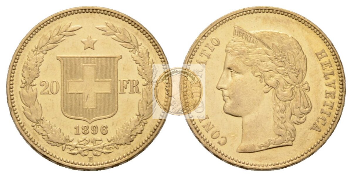 Schweiz 20 Franken 1896 Helvetia, 590,20 CHF