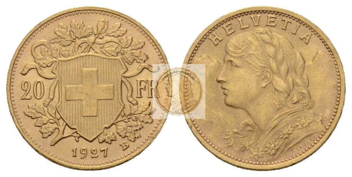 Schweiz 20 Franken 1927 B, 705,90 CHF