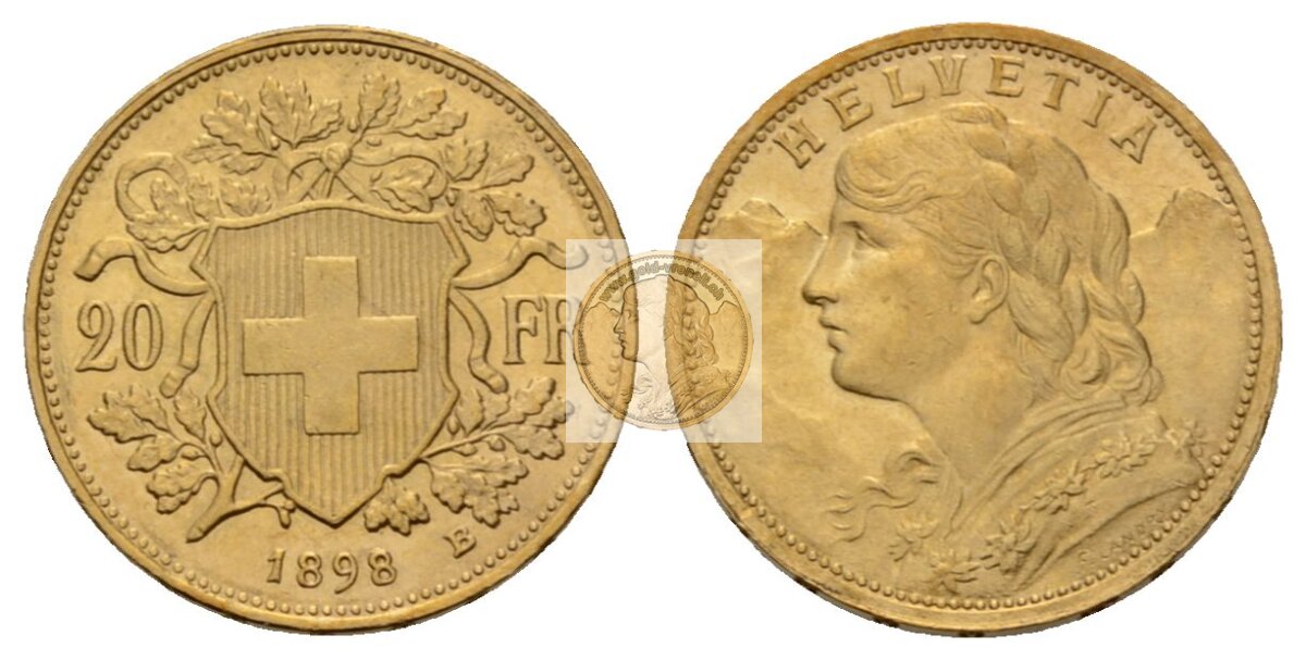 Schweiz 20 Franken 1898 B Vreneli, 667,20 CHF